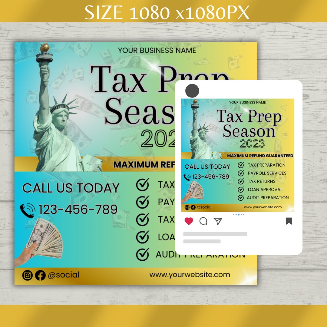Tax Prep Season Flyer, Tax Prep Instagram, Tax Prep Flyer, Tax Season ...