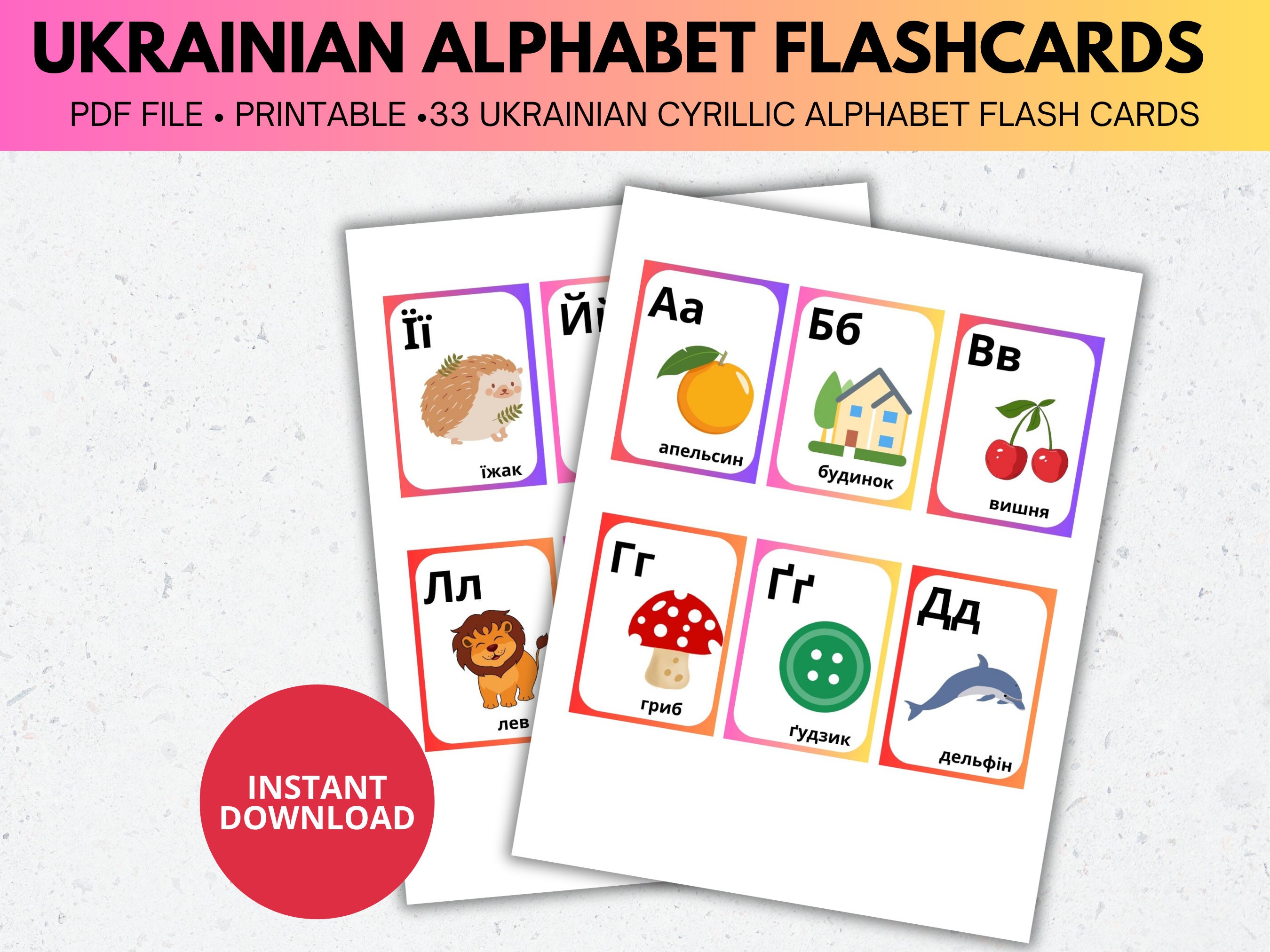 Ukrainian Alphabet Flashcards Russian To English Letters (teacher