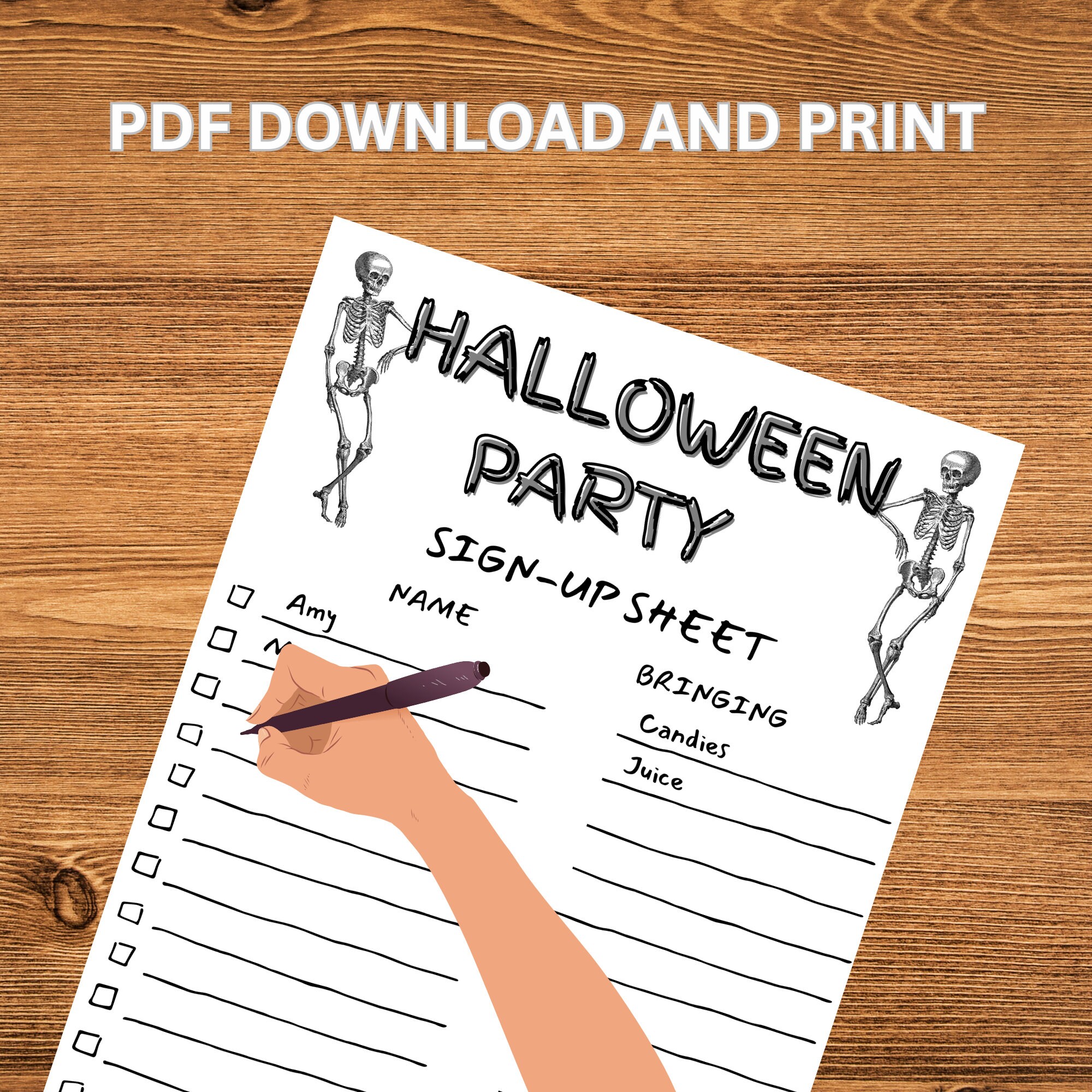 Halloween Party Sign up Sheet Sign up Sheet Party Sign up - Etsy