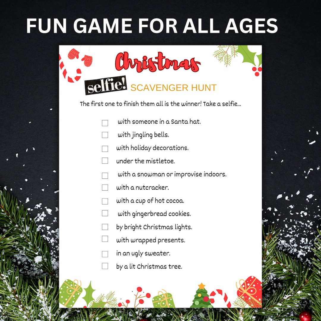 Christmas Scavenger Hunt Selfie Scavenger Hunt Fun Game for - Etsy
