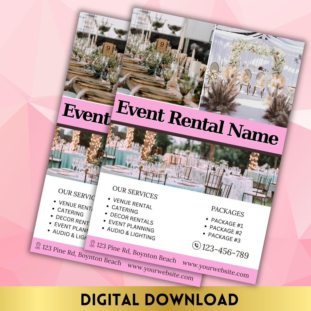 Event Rental Flyer Venue Rental Flyer Wedding Venue Rental Business ...