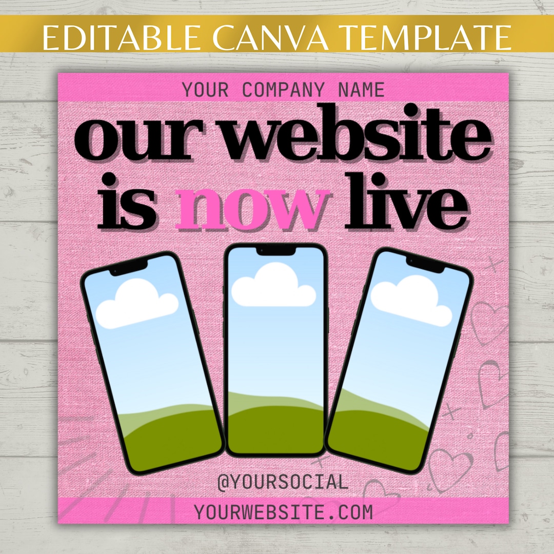 Website Launch Flyer: Social Media Template (canva Editable) - Etsy