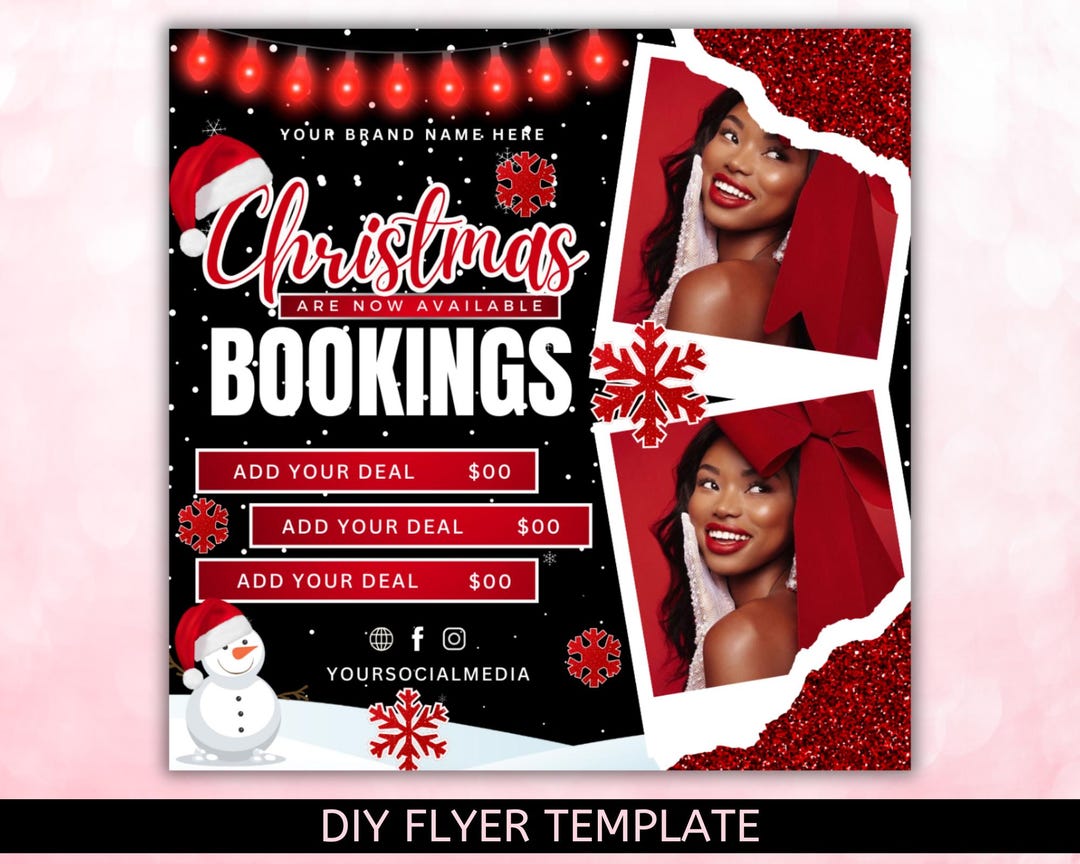 Christmas Bookings Flyer, Holiday Bookings Available, Christmas Special ...
