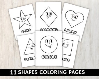 11 Printable Shapes Coloring Pages Worksheets for Kids: Preschool ...