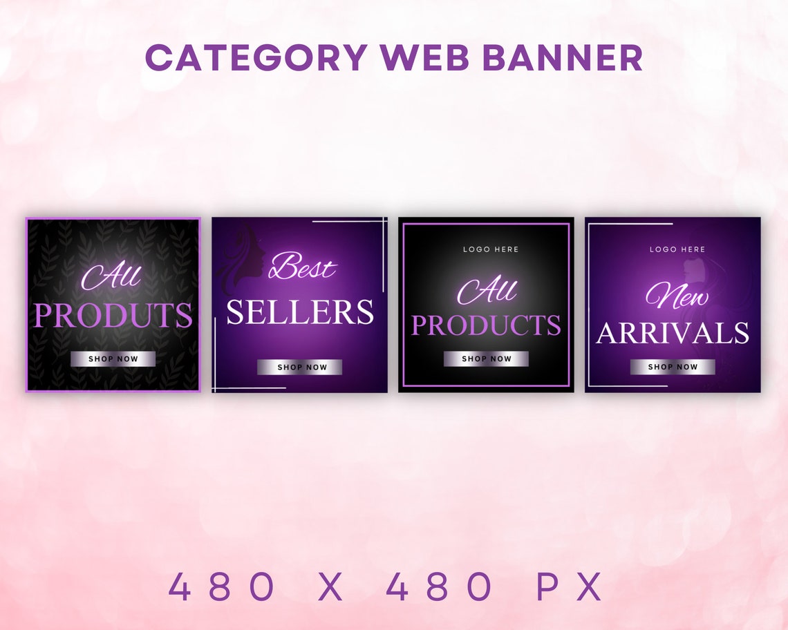 DIY Web Banners Set, 12 Website Banners Beauty Artist Hair Nails ...