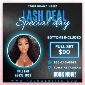 DIY Lash Deal Flyer | Lashes Extensions Makeup Sale Appointments MUA ...