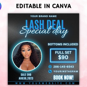 DIY Lash Deal Flyer | Lashes Extensions Makeup Sale Appointments MUA ...