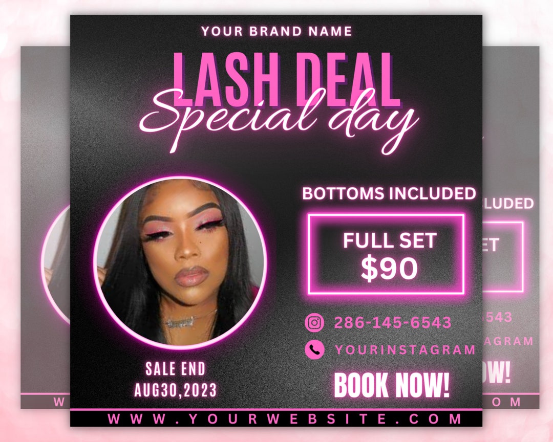 DIY Lash Deal Flyer | Lashes Extensions Makeup Sale Appointments MUA ...