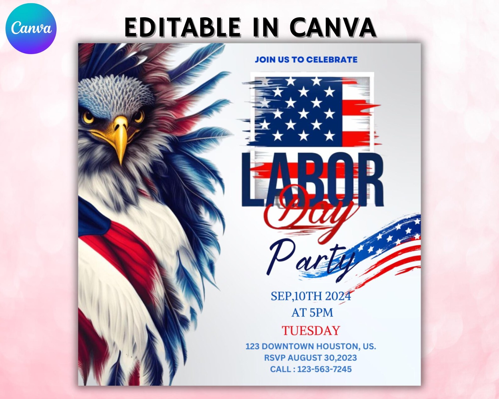 Labor Day Party Flyer Template, Labor Day Party Invitation Flyer, Labor ...