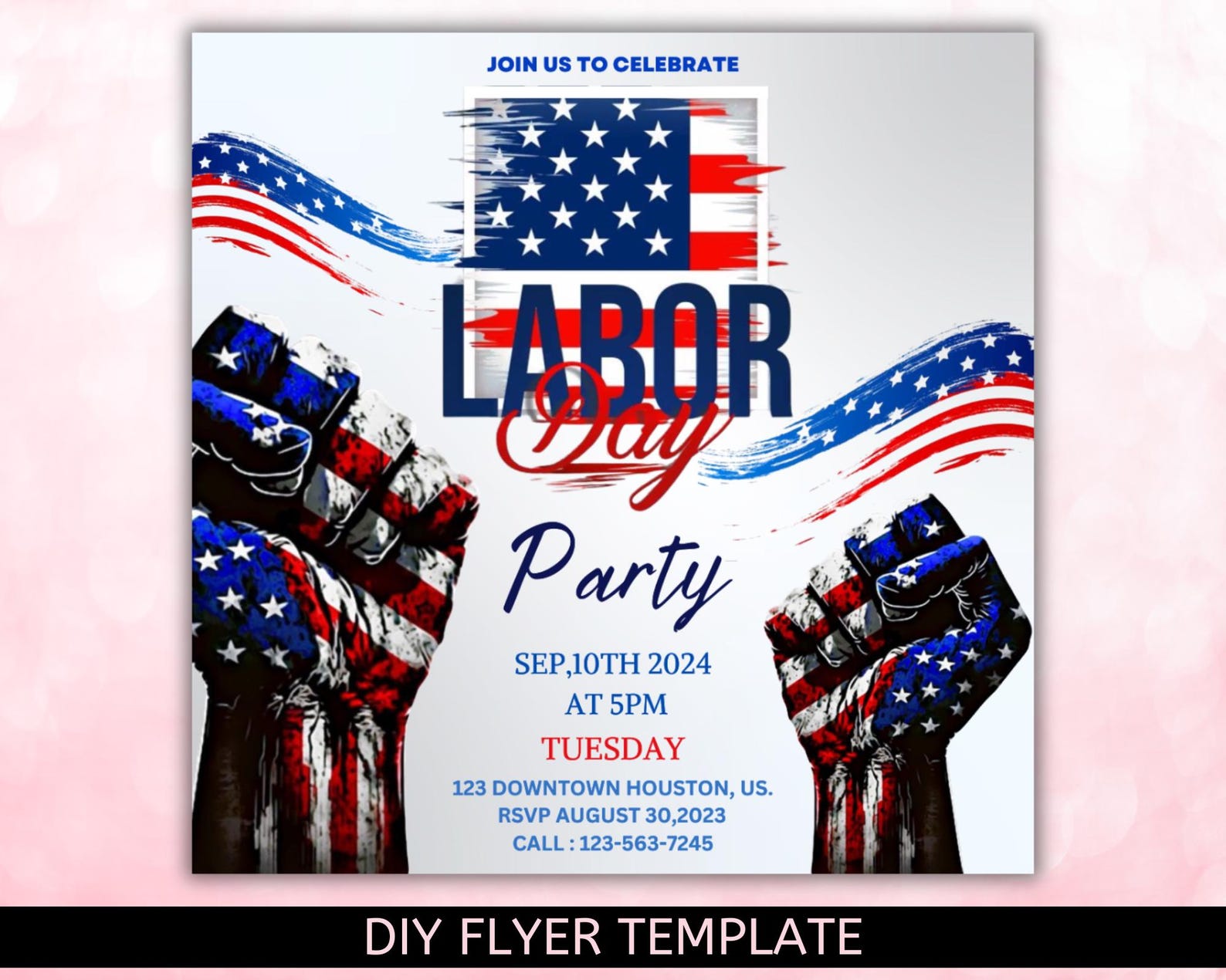Labor Day Party Flyer Template, Labor Day Party Invitation Flyer, Labor ...