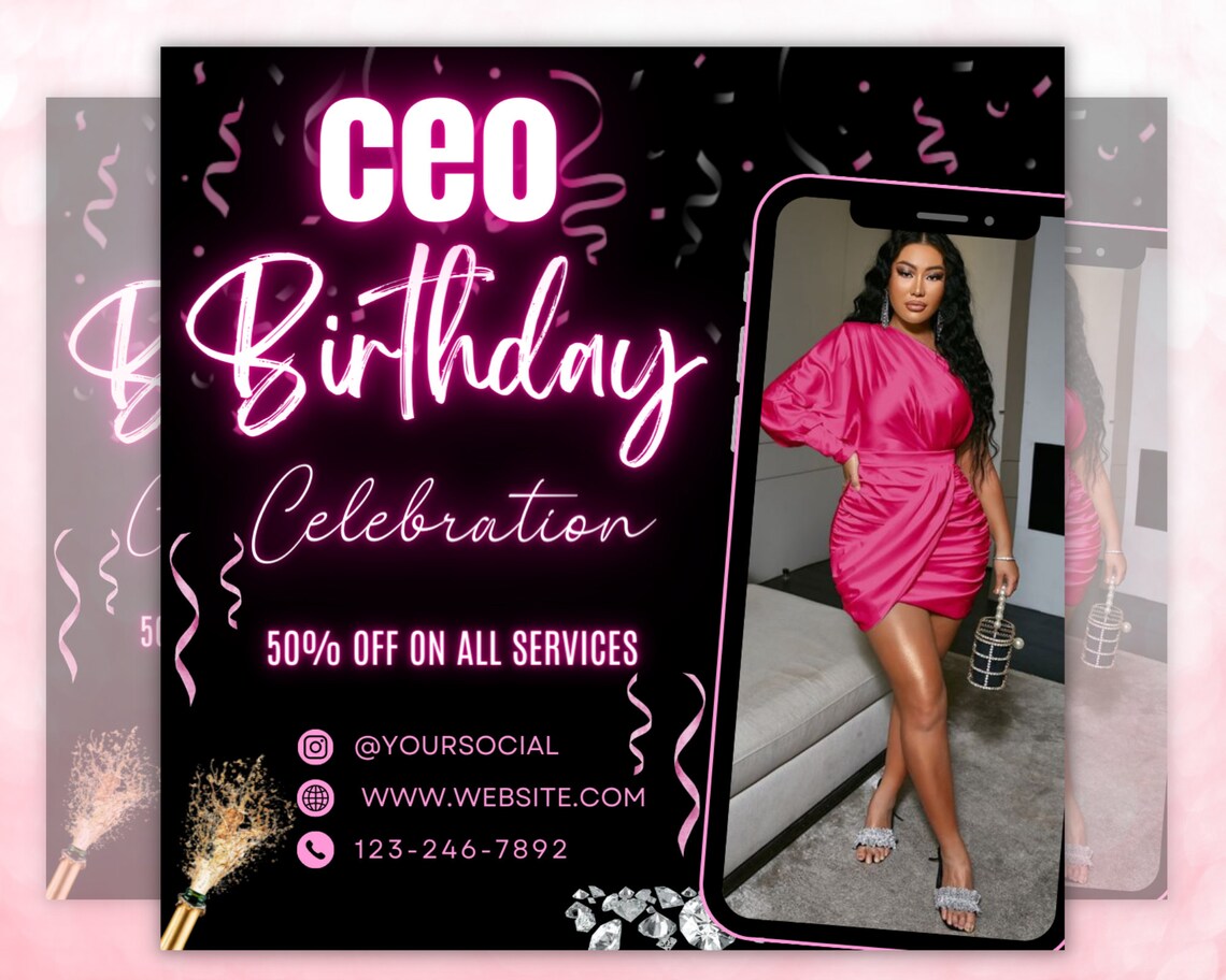 Ceo Birthday Flyer, Birthday Girl, Birthday Template, Birthday Party ...