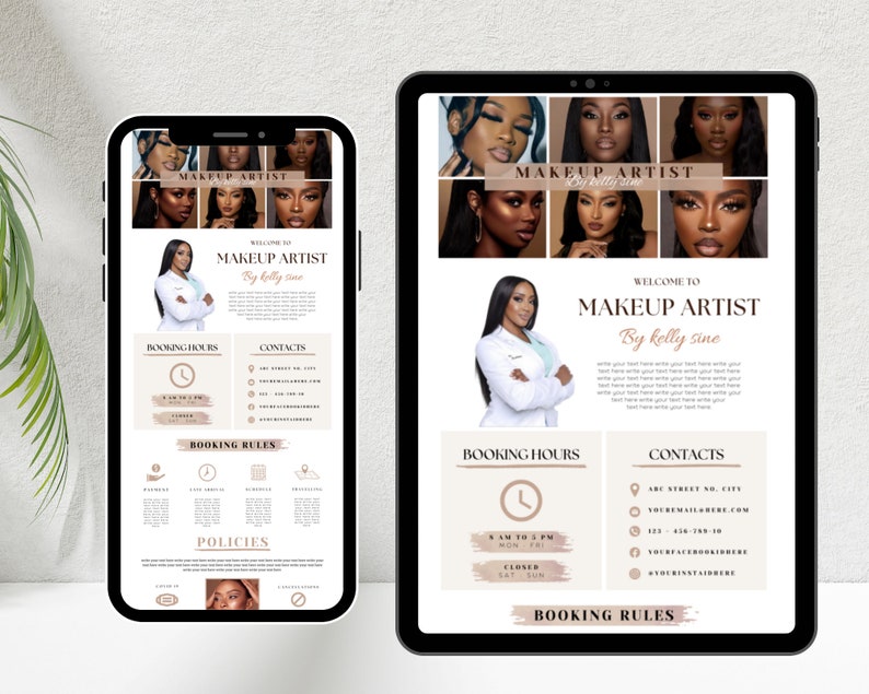 Acuity Scheduling Site Template Makeup Artist Booking Site - Etsy