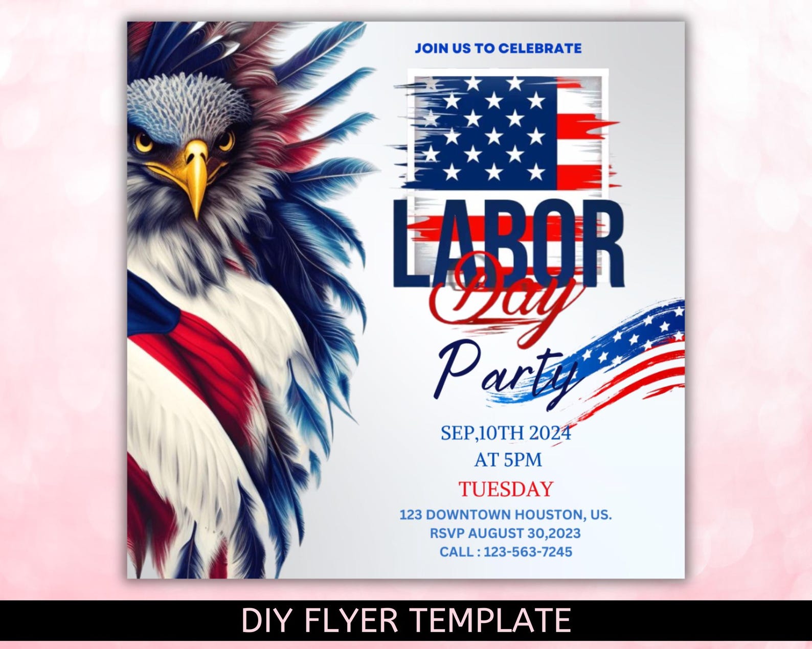 Labor Day Party Flyer Template, Labor Day Party Invitation Flyer, Labor ...