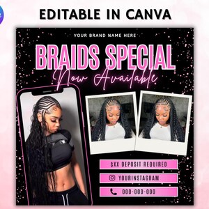 Braids Special Flyer, Braids Flyer, Braids Price List Flyer, Braids ...