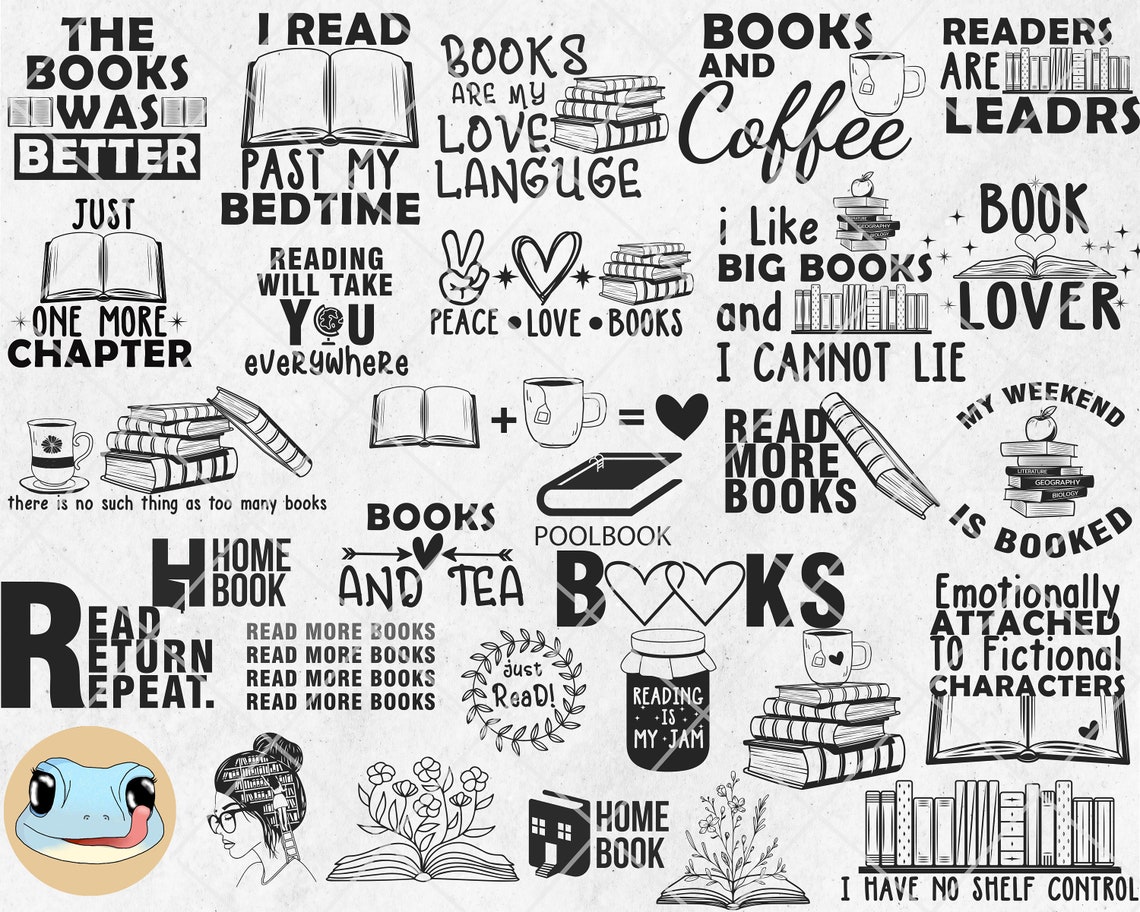 Book Lover SVG Bundle Book SVG Reading SVG Bundle Book - Etsy