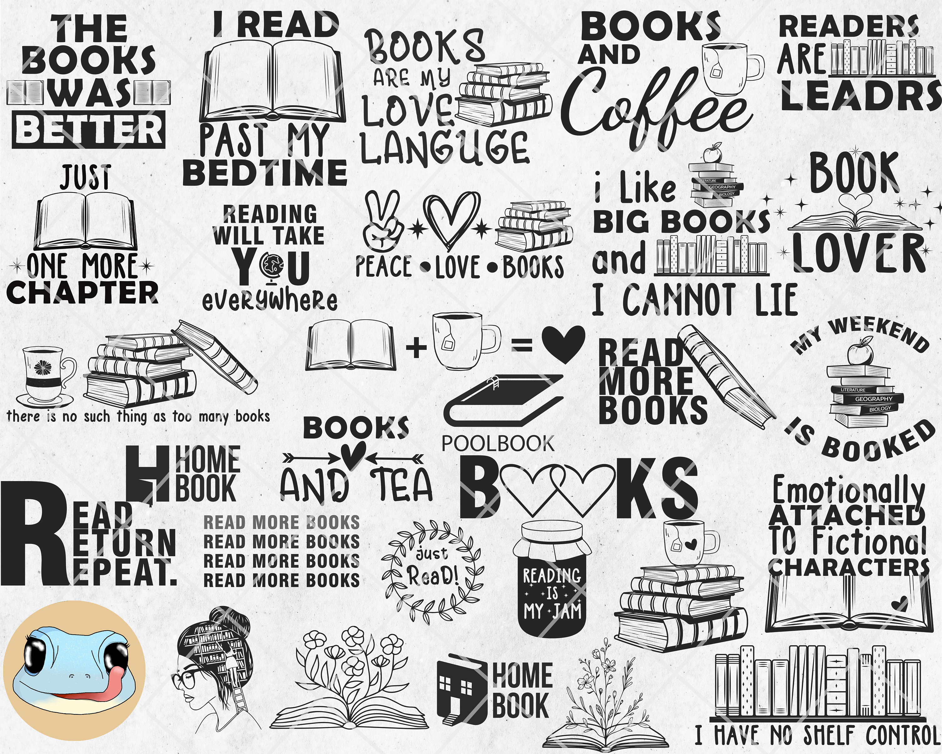 Book Lover SVG Bundle Book SVG Reading SVG Bundle Book - Etsy