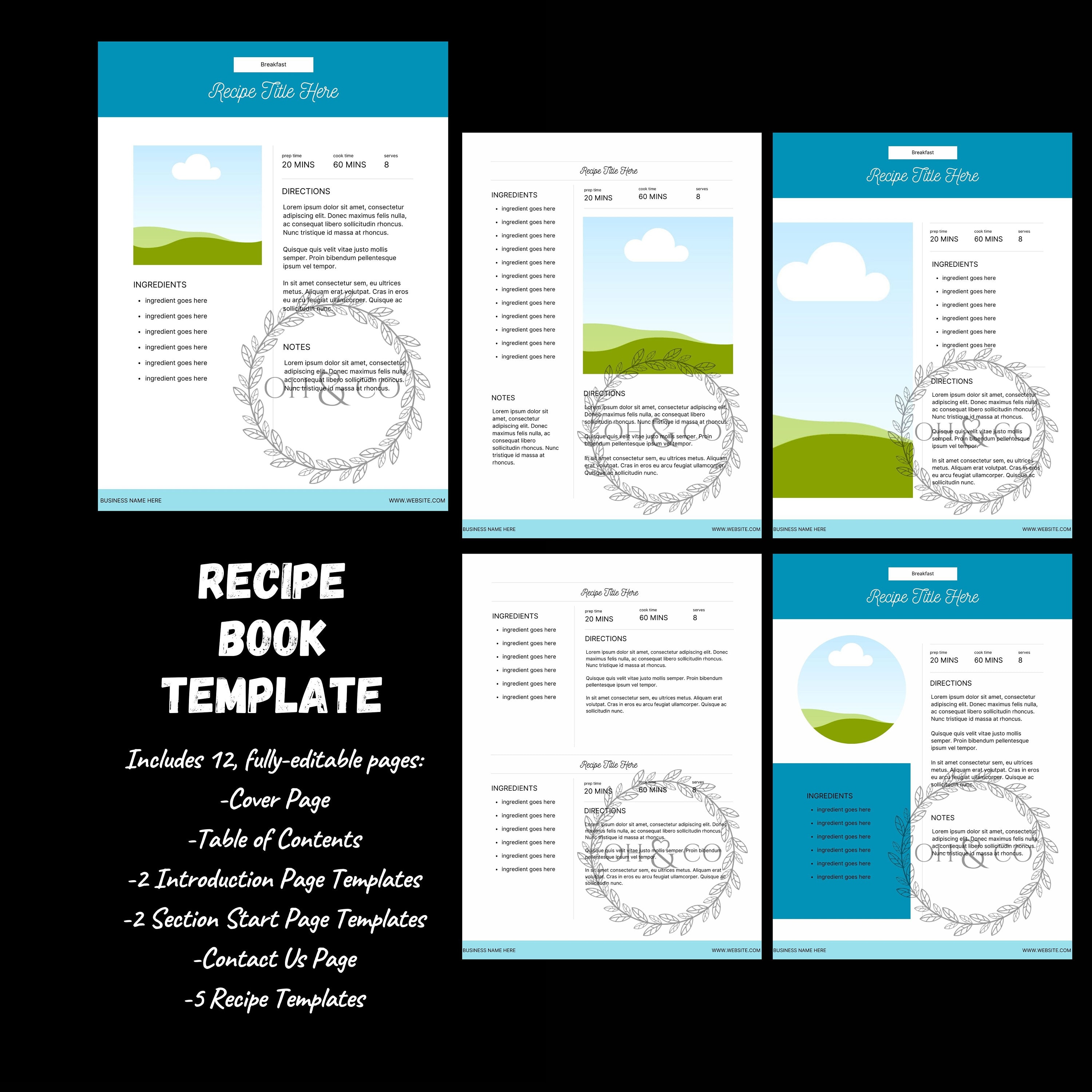 Recipe Book Bundle TEMPLATE Family Recipe Book Recipe Card - Etsy