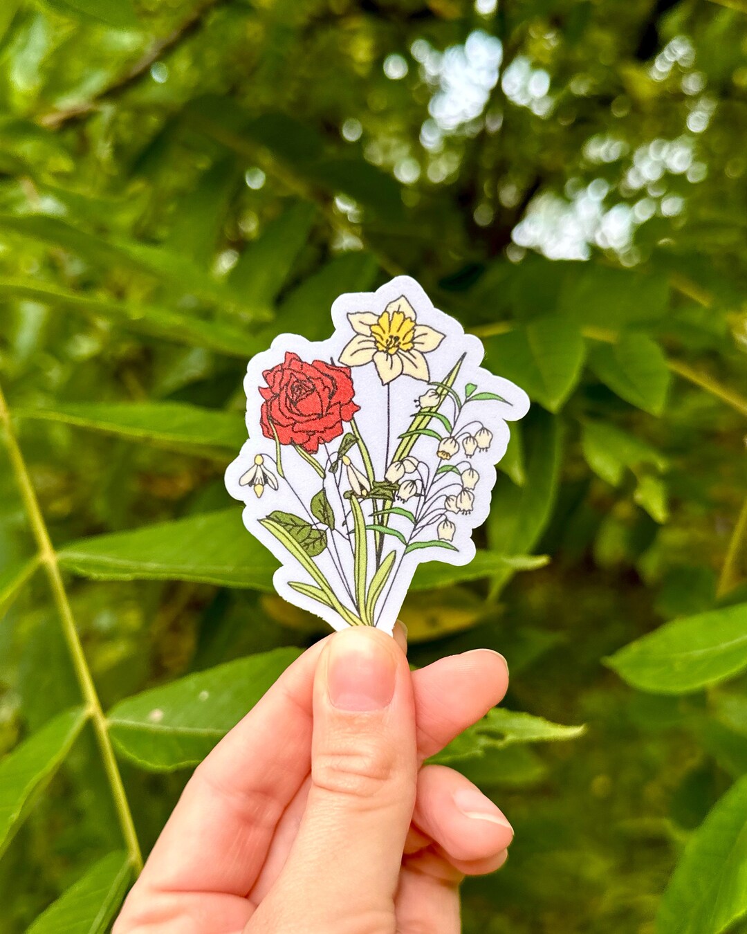 Birth Flower Boquet Sticker, Birth Flower Sticker, Flower Sticker ...