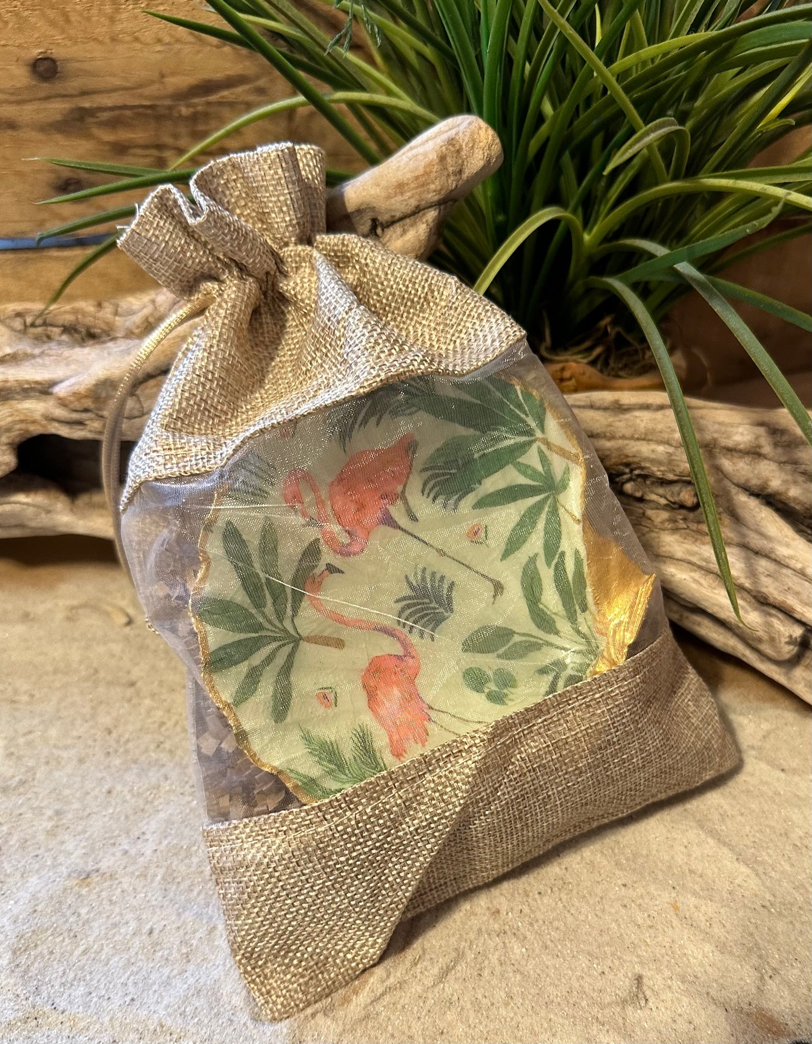 Scallop Shell, Flamingo, Pink, Green, Ring Dish, Christmas, Birthday ...