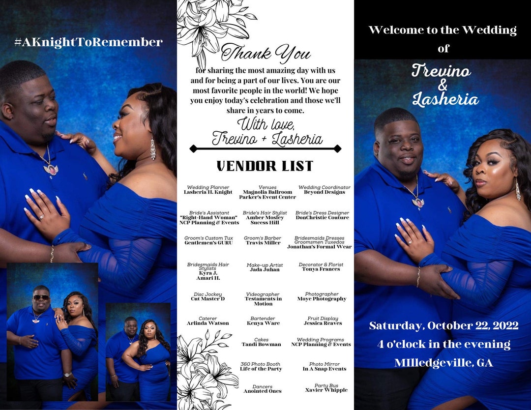 Tri-fold Style Programs - Etsy