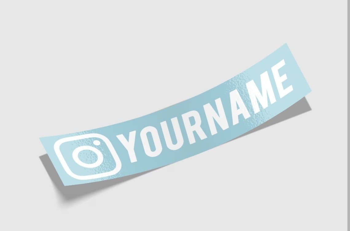 Custom Instagram Username Vinyl Decal - Social Media Car Window Sticker ...
