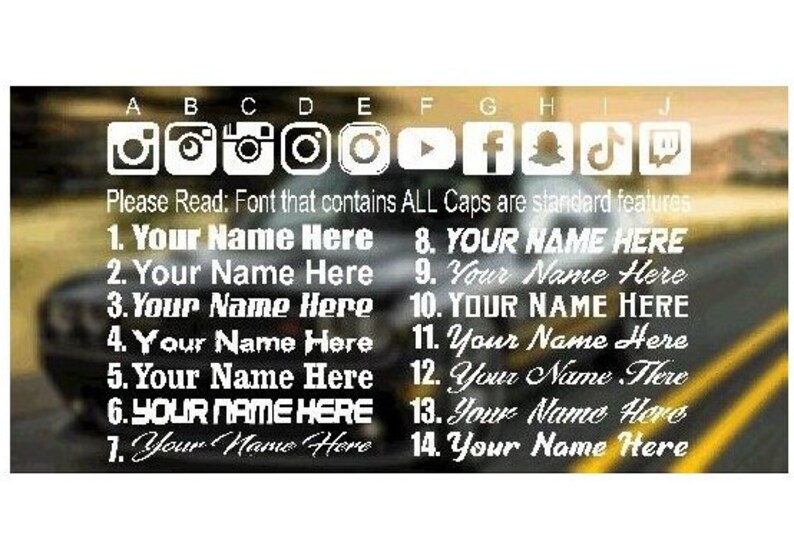 Custom Instagram Name Vinyl Decal Personalized IG Username - Etsy