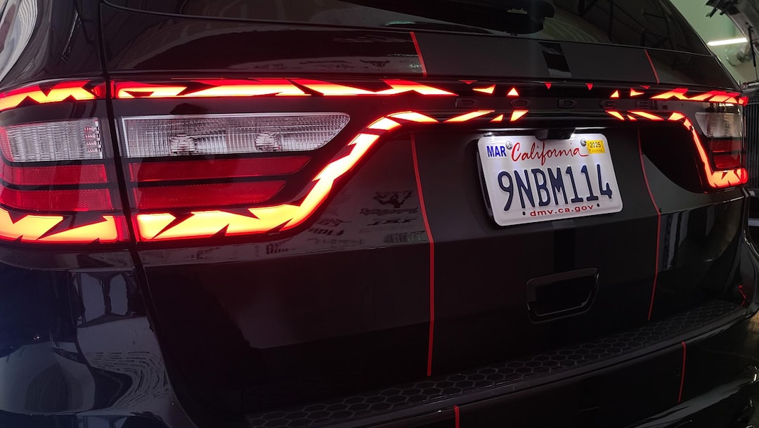 For 2014 - 2023 Durango Tail Light Race Race Track Precut Overlay Rear ...