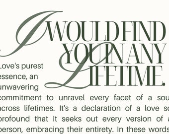 I Would Find You in Any Lifetime Canvas - Etsy