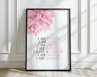 I Am Affirmations Poster - Digital Download, Printable Motivational Art ...