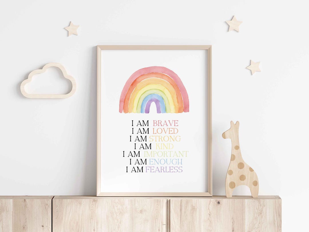 Kids Affirmation I Am Wall Art Printable, Instant Download - Etsy