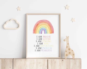 Nursery Wall Art, Printable Digital Download, Rainbows, Nursery Art ...