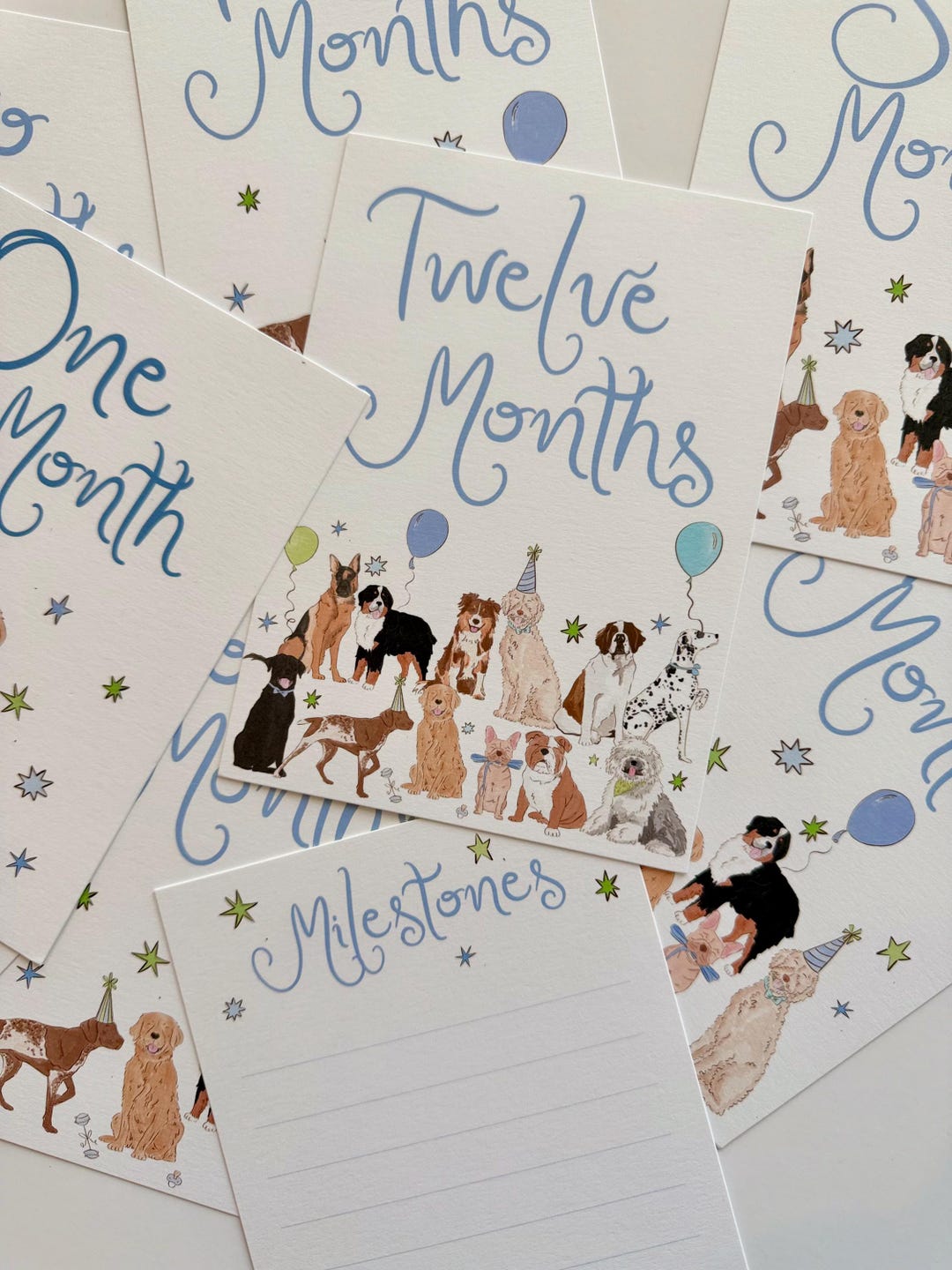 Dog Baby Milestone Cards, First Year Photo Props - Etsy