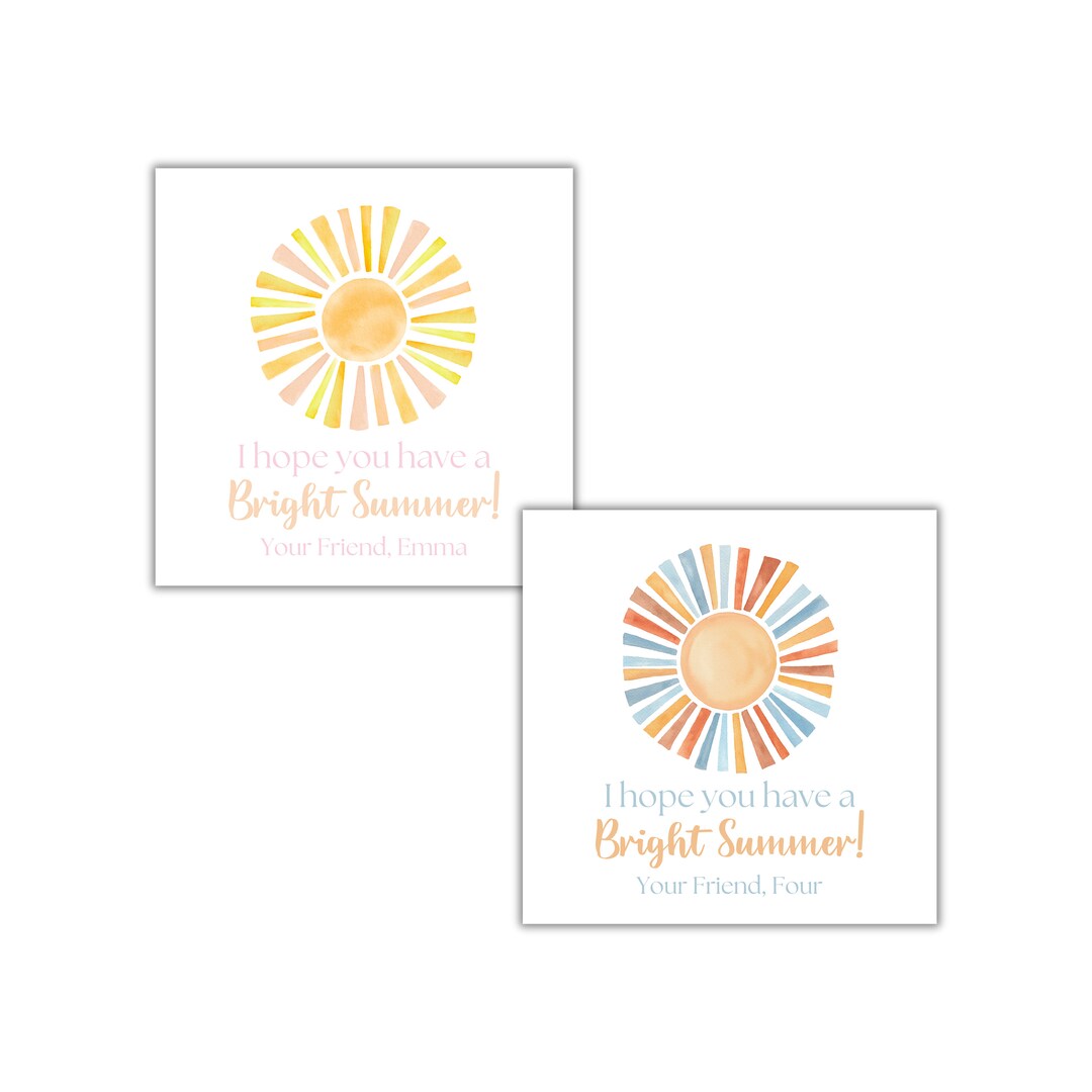 Have a Bright Summer Tags / School Gift Tags / End of School Gifts ...