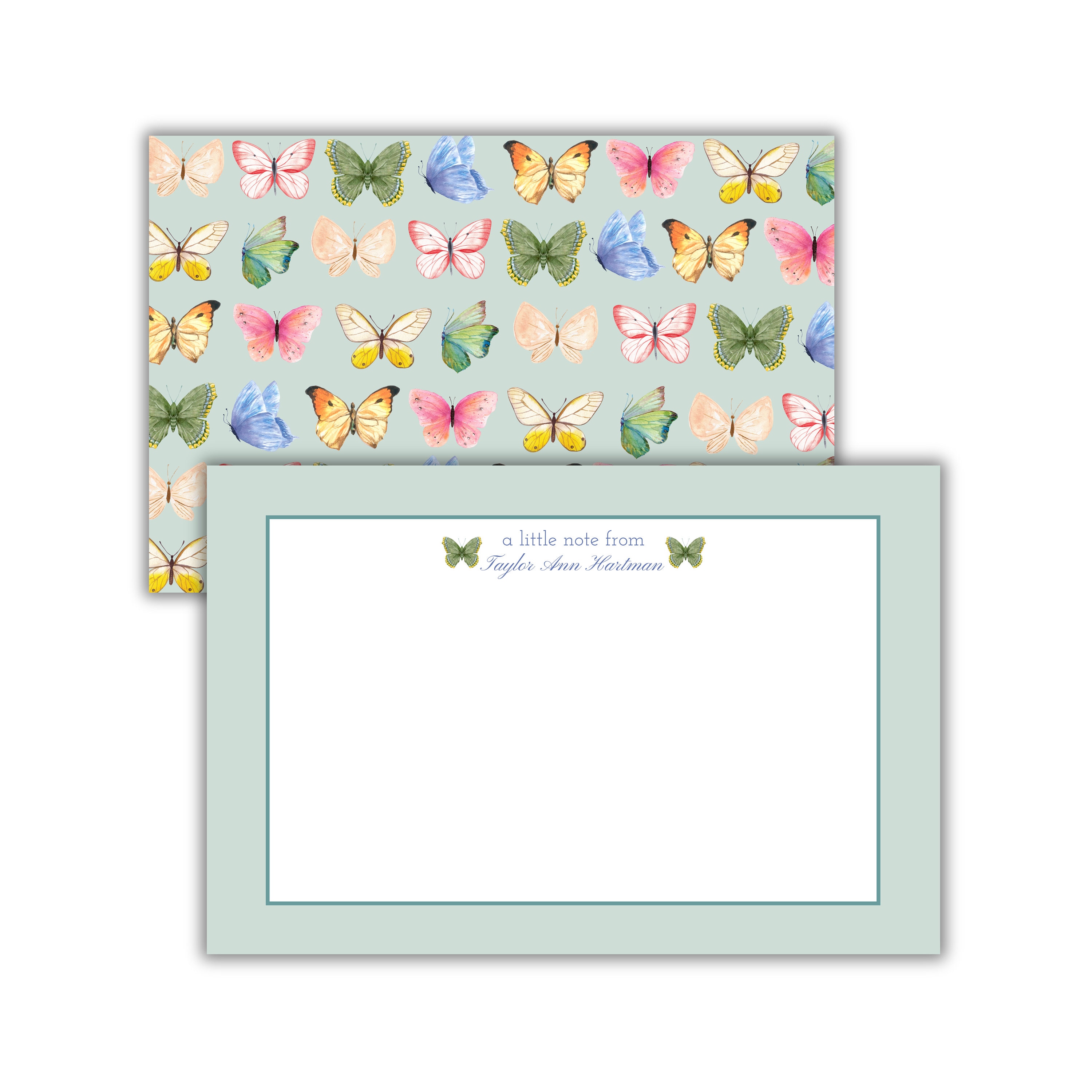 Personalized Butterfly Notecard Set, Colorful Stationery - Etsy