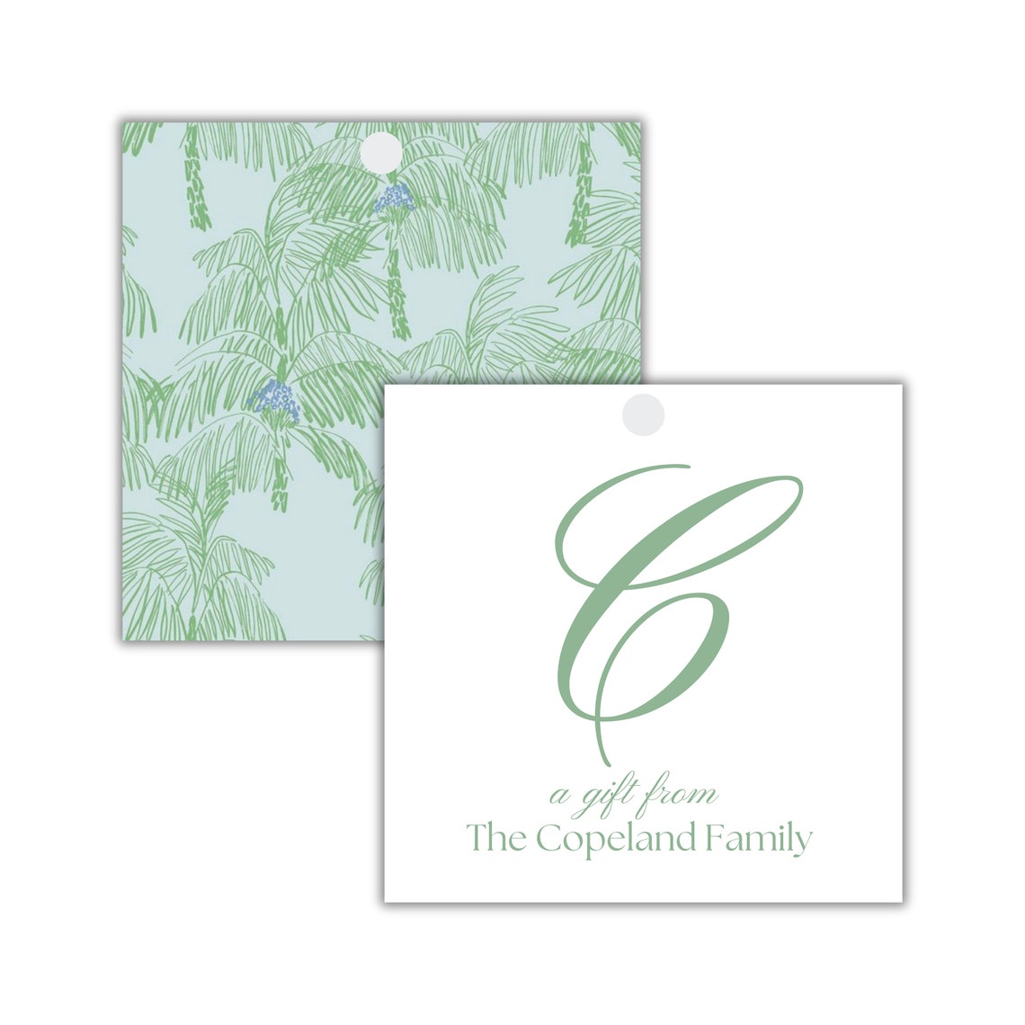 Personalized Palm Tree Gift Tags, Square Enclosure Cards, Set of 24 - Etsy