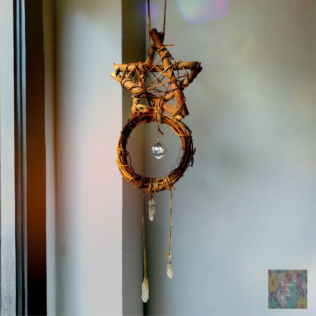 Gothic Rattan Pentagram Crystal Spirit Protector Sun Catcher - Etsy