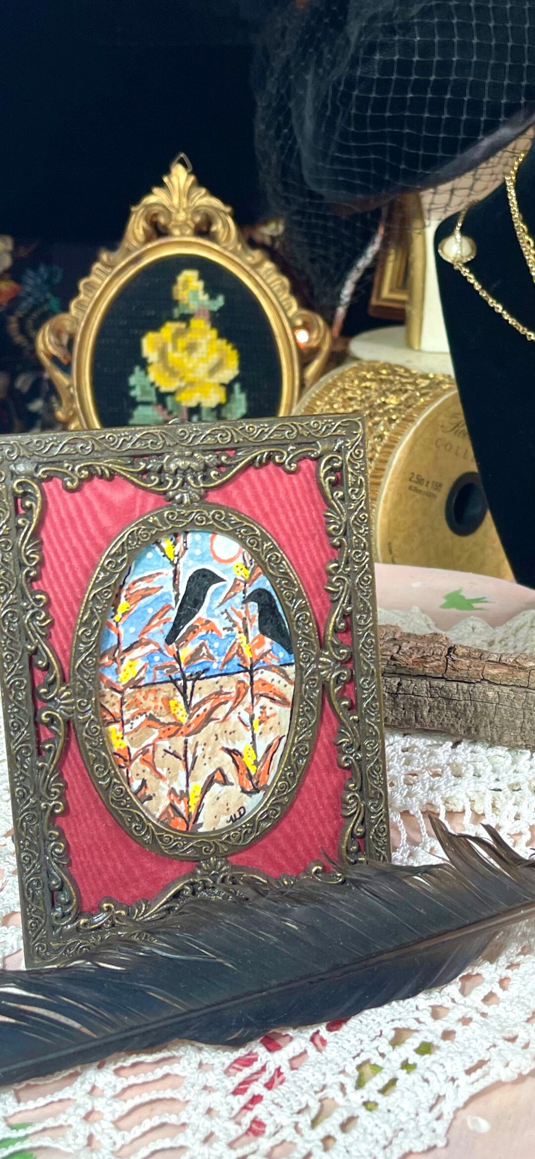 Vintage Victorian Halloween Crows in the Cornfield Autumn Collection ...