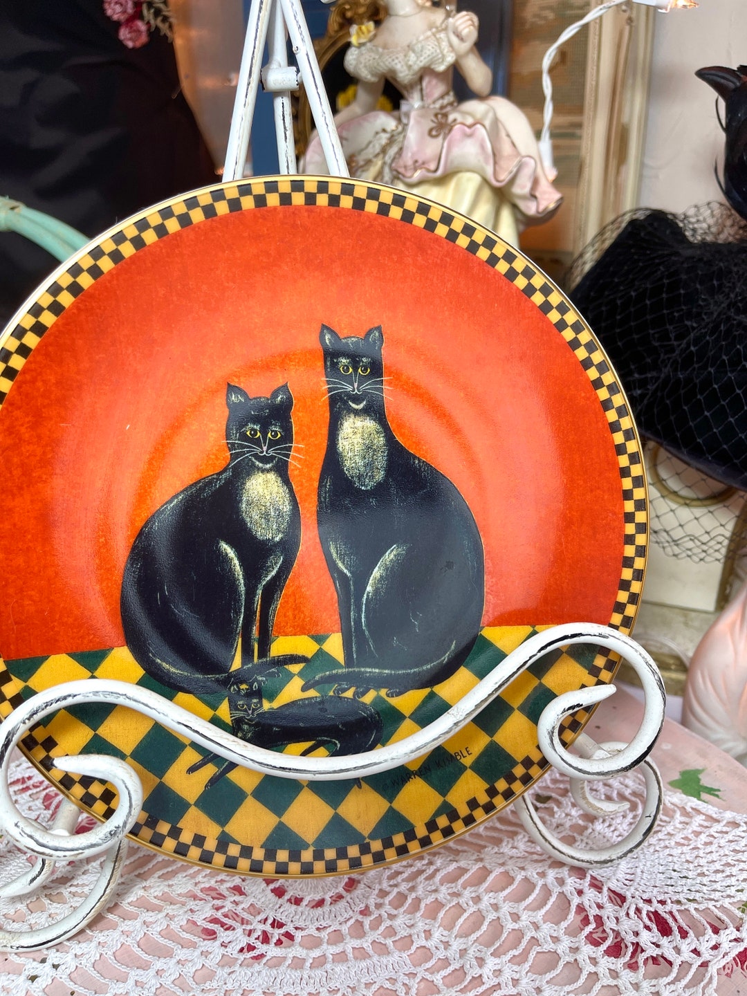 Vintage Halloween Family Cats Warren Kimble Cat Collection LENOX - Etsy