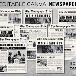 Editable Newspaper Canva Template, Newspaper Printable, Wedding ...