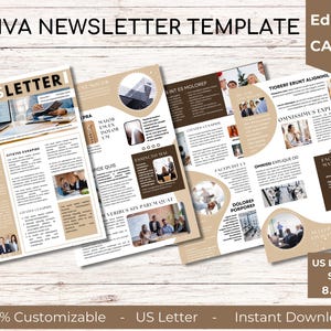 Editable Newsletter Template: 4-page Company Newsletter (digital ...