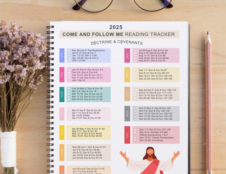 2025 Come Follow Me Reading Tracker: Doctrine & Covenants (PDF Download ...