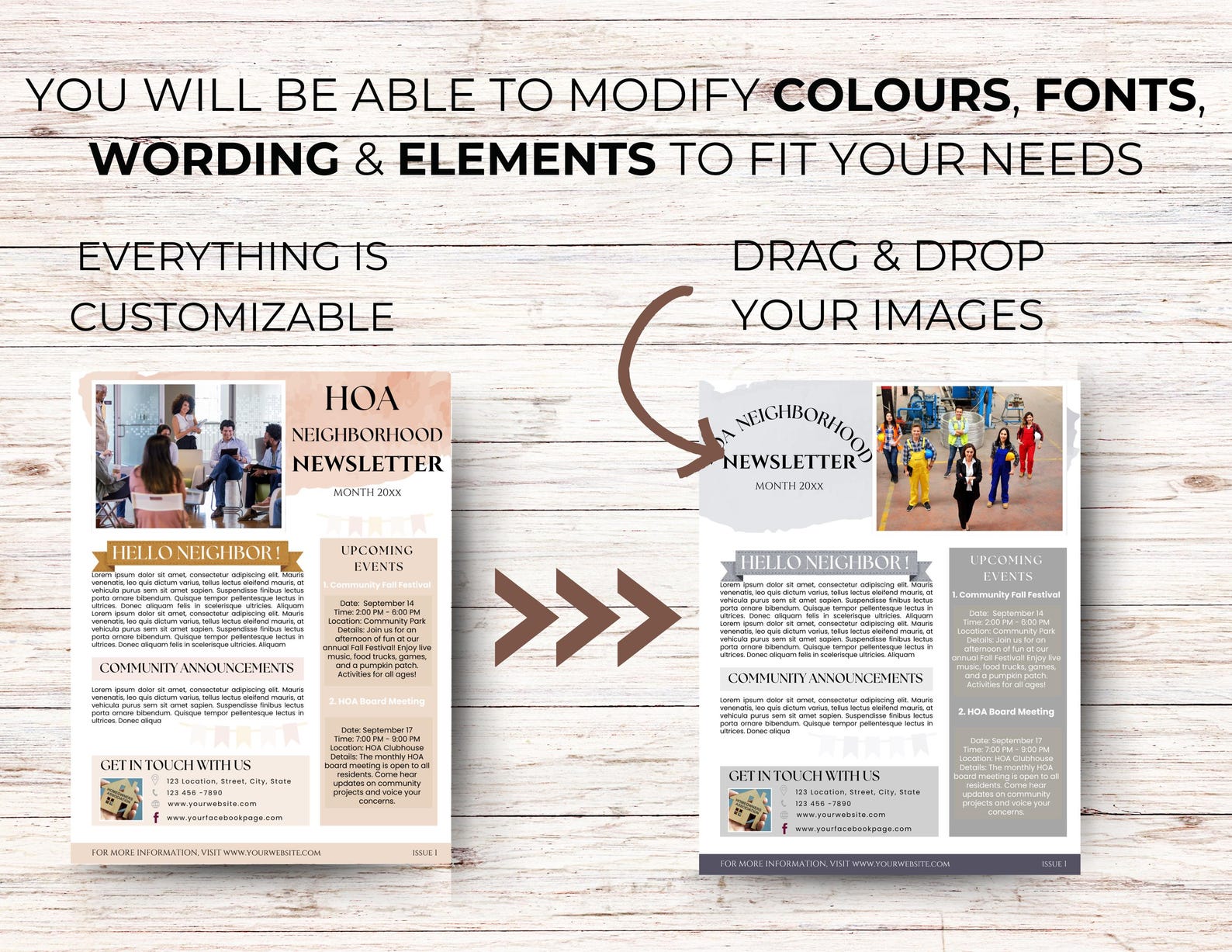 Editable HOA Newsletter Template: Community Updates (canva, Instant ...