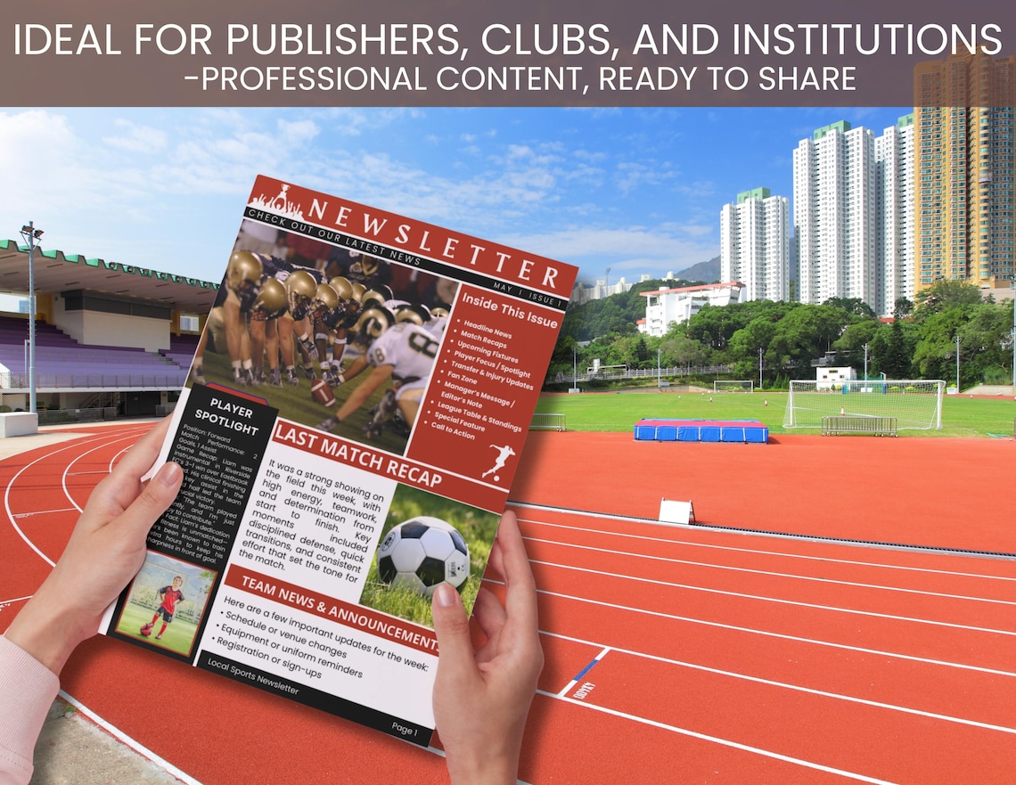 Editable Sports Newsletter Template, Team Newsletter Canva, School ...