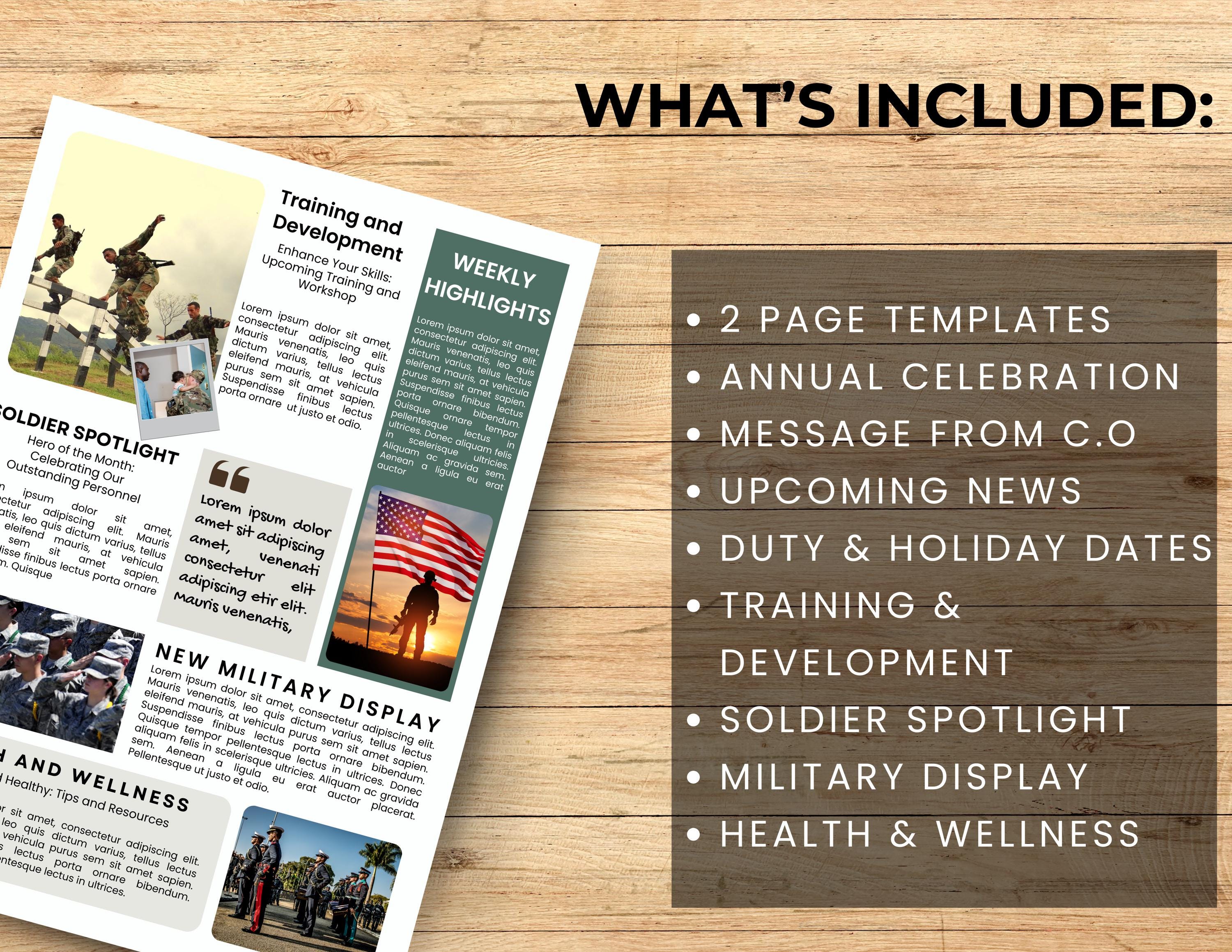 Military Newsletter Template: Canva Email Marketing (digital Download ...