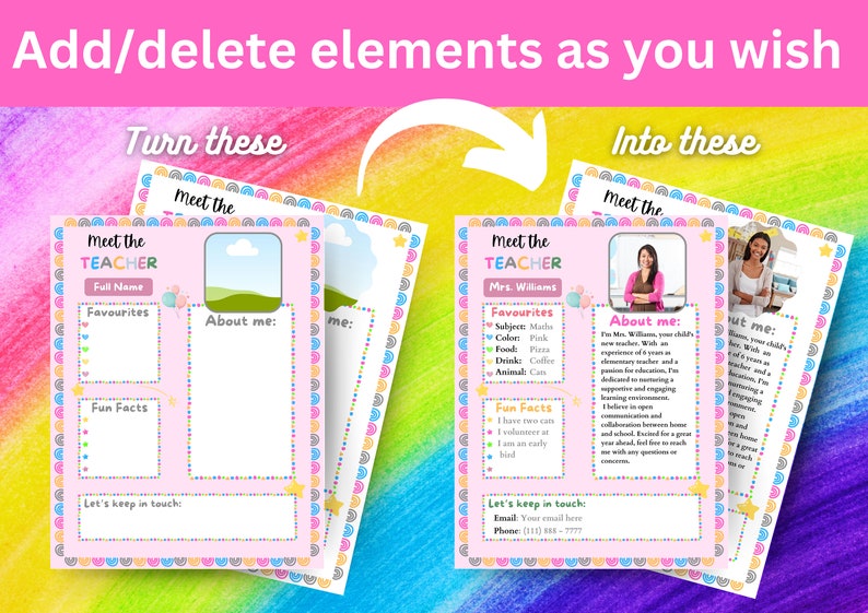 Meet the Teacher Classroom Printable Template Teacher - Etsy Australia