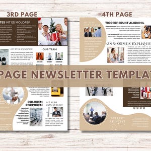 Editable Newsletter Template: 4-page Company Newsletter (digital ...