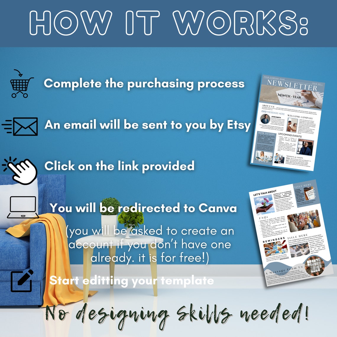 Editable Business Newsletter, 4 Page Newsletter Template, Company ...