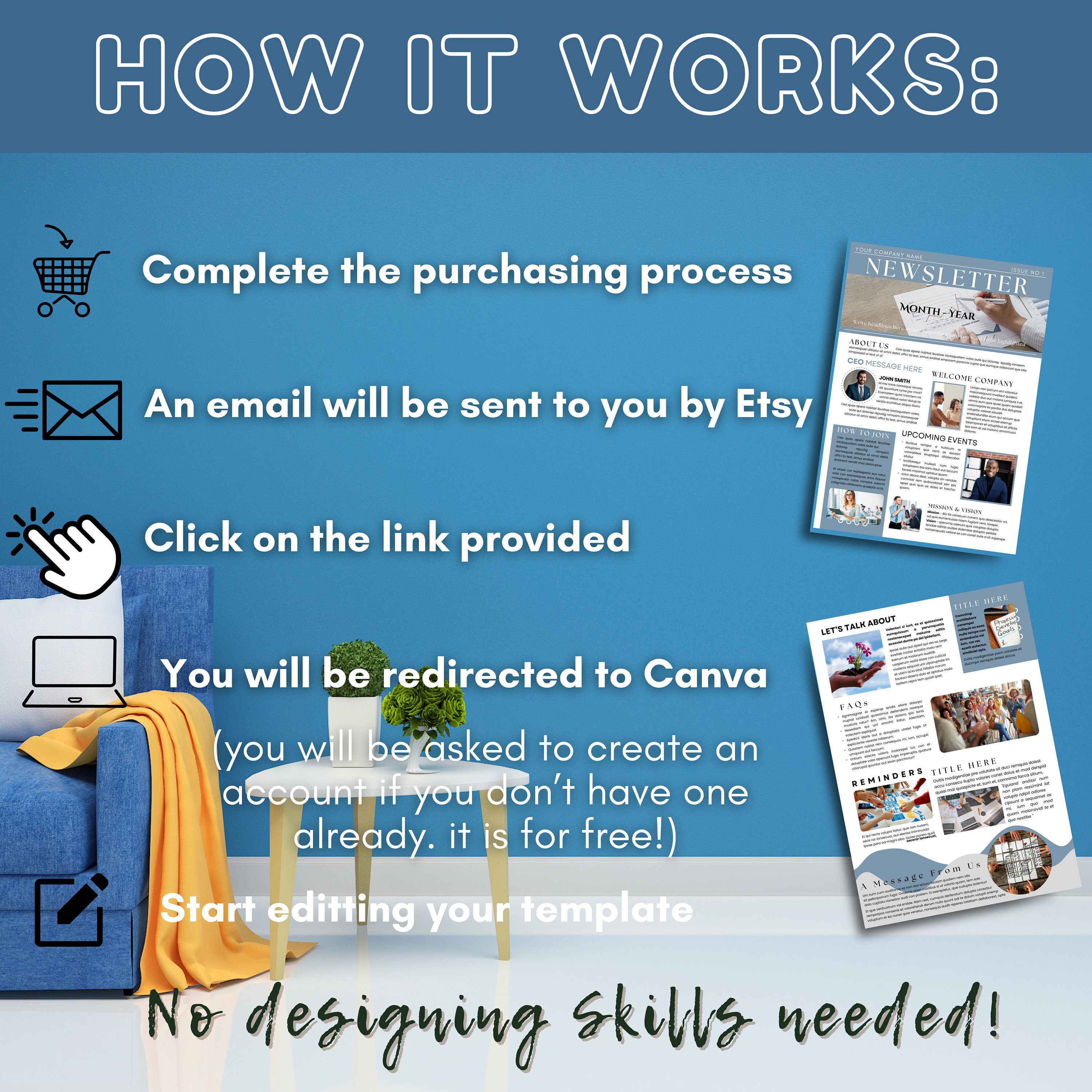 Editable Business Newsletter, 4 Page Newsletter Template, Company ...
