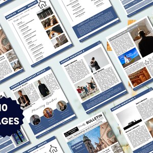 Editable Church Bulletin Template: Modern Newsletter, Order of Service ...