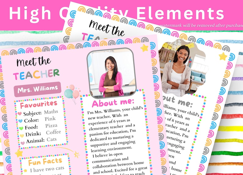 Meet the Teacher Classroom Printable Template Teacher - Etsy Australia